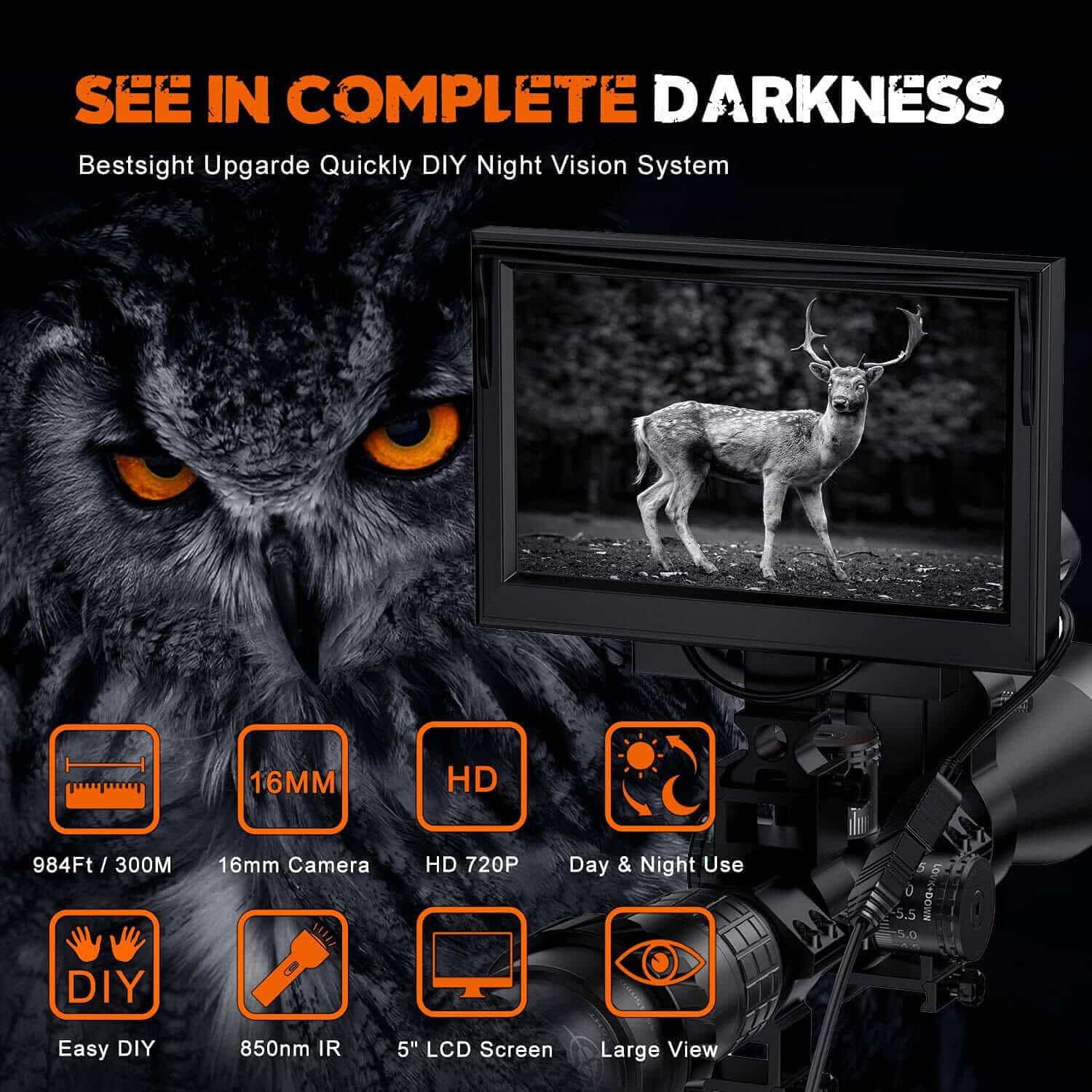 BESTSIGHT Night Vision Rifle Scope: Day & Night Clarity